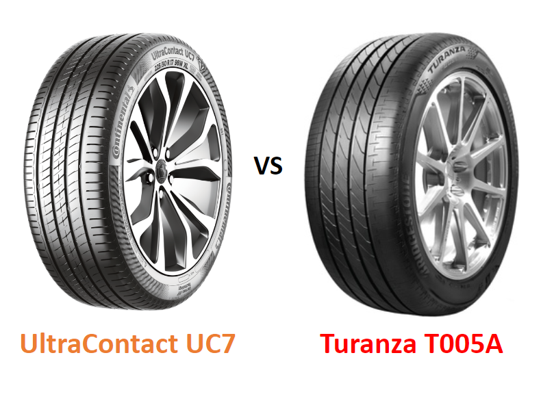 Continental UltraContact UC7 vs Bridgestone Turanza T005A - Top Tire Review Continental UltraContact UC7 vs Bridgestone Turanza T005A - Top Tire Review